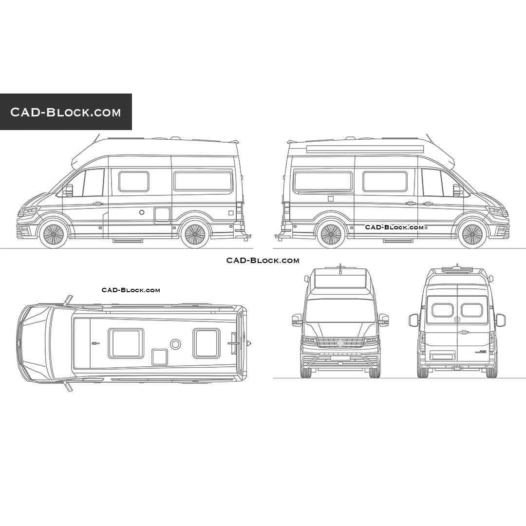 Volkswagen Crafter Grand California 600 - Vector drawing