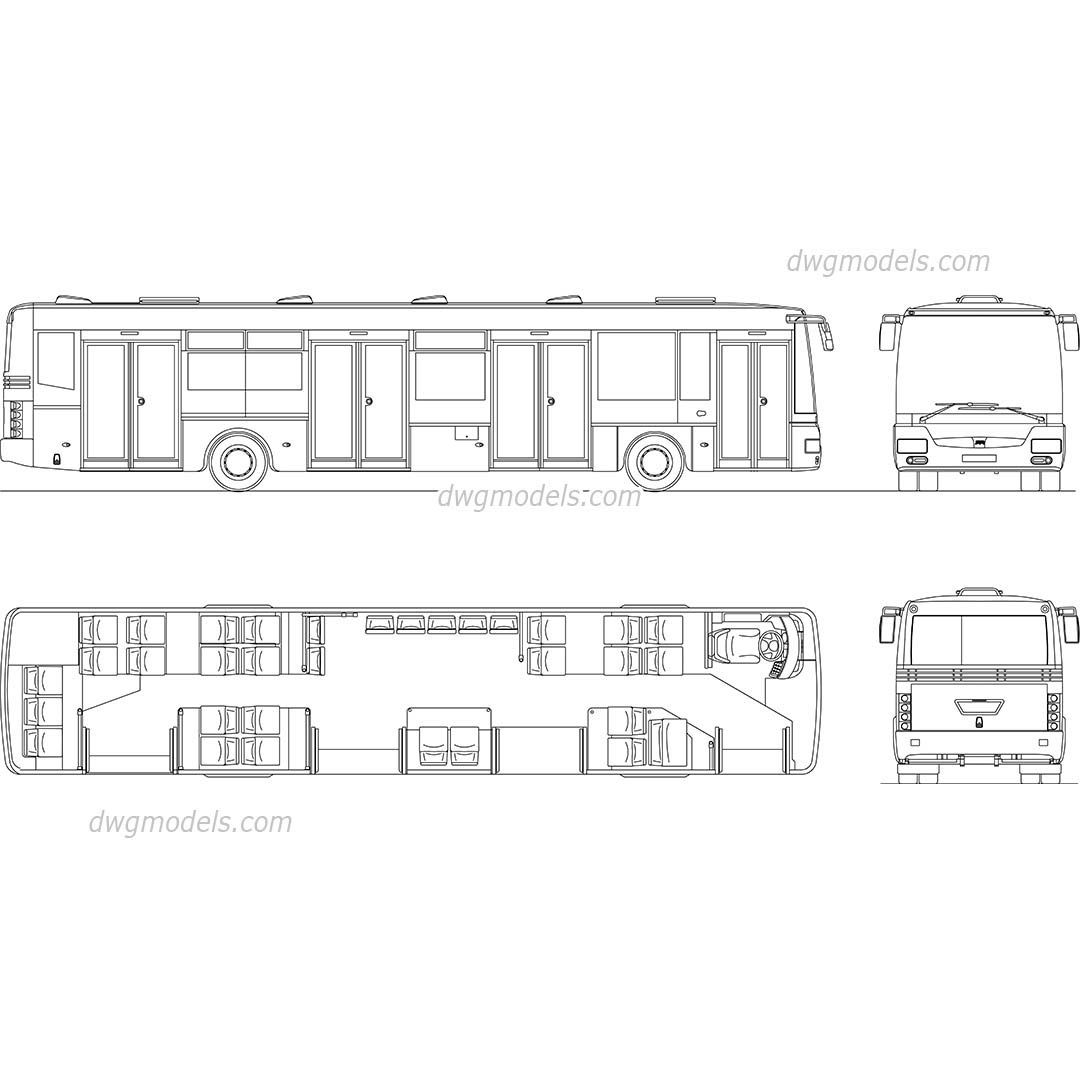 City Bus - drawing for 3D modeling
