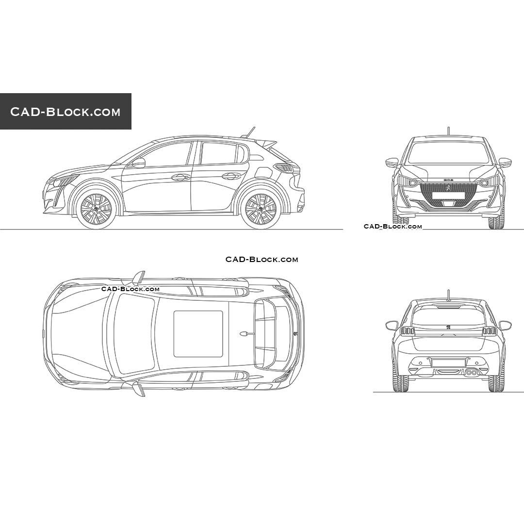 Peugeot 208 - Vector car drawings