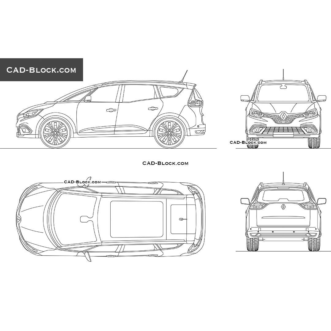 Renault Grand Scenic - Vector car drawings