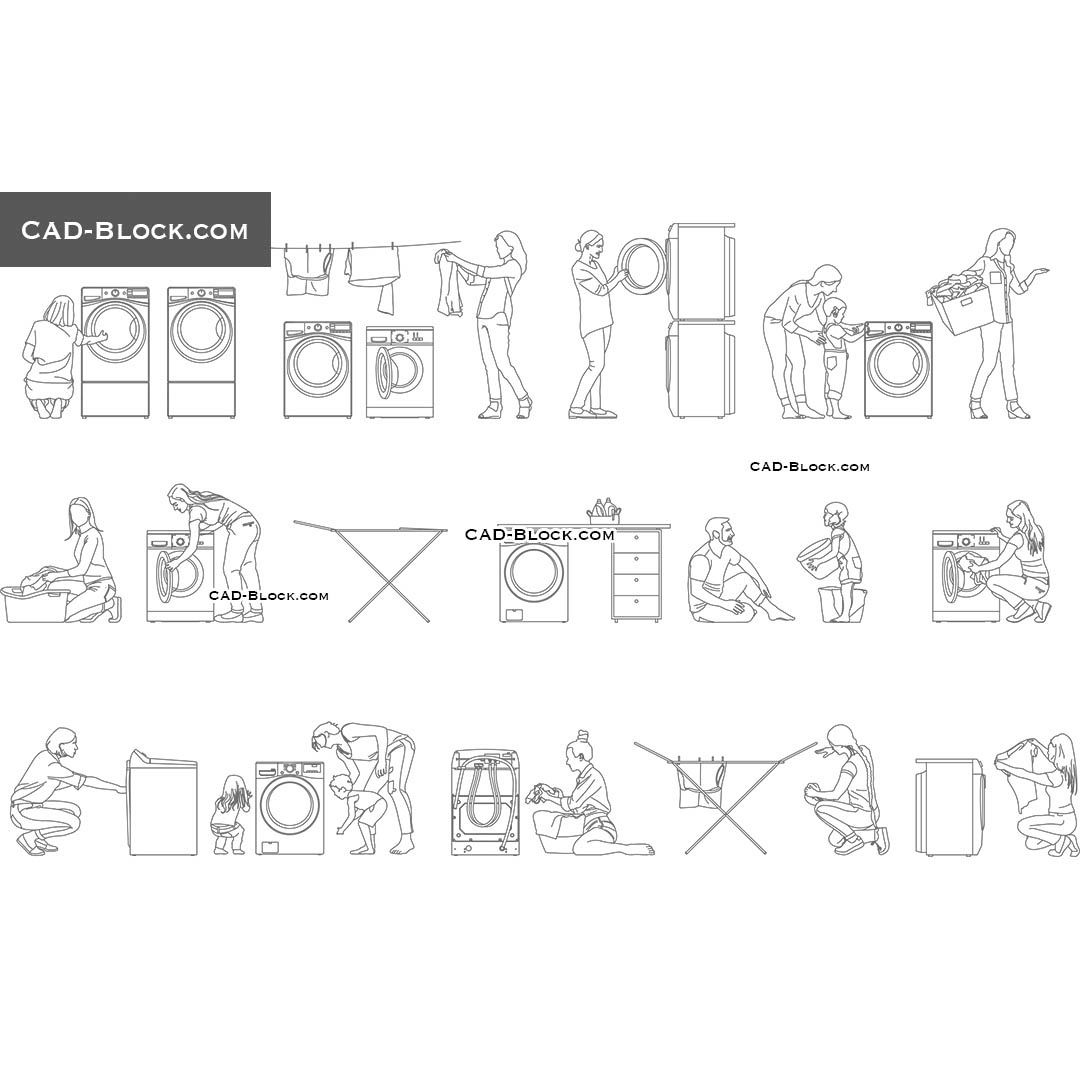 Laundry - CAD Blocks, AutoCAD, DWG