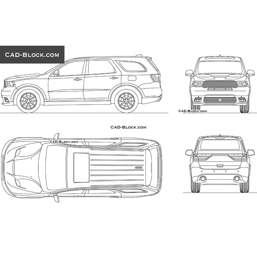 Dodge Durango SRT (2017) - Vector car drawings