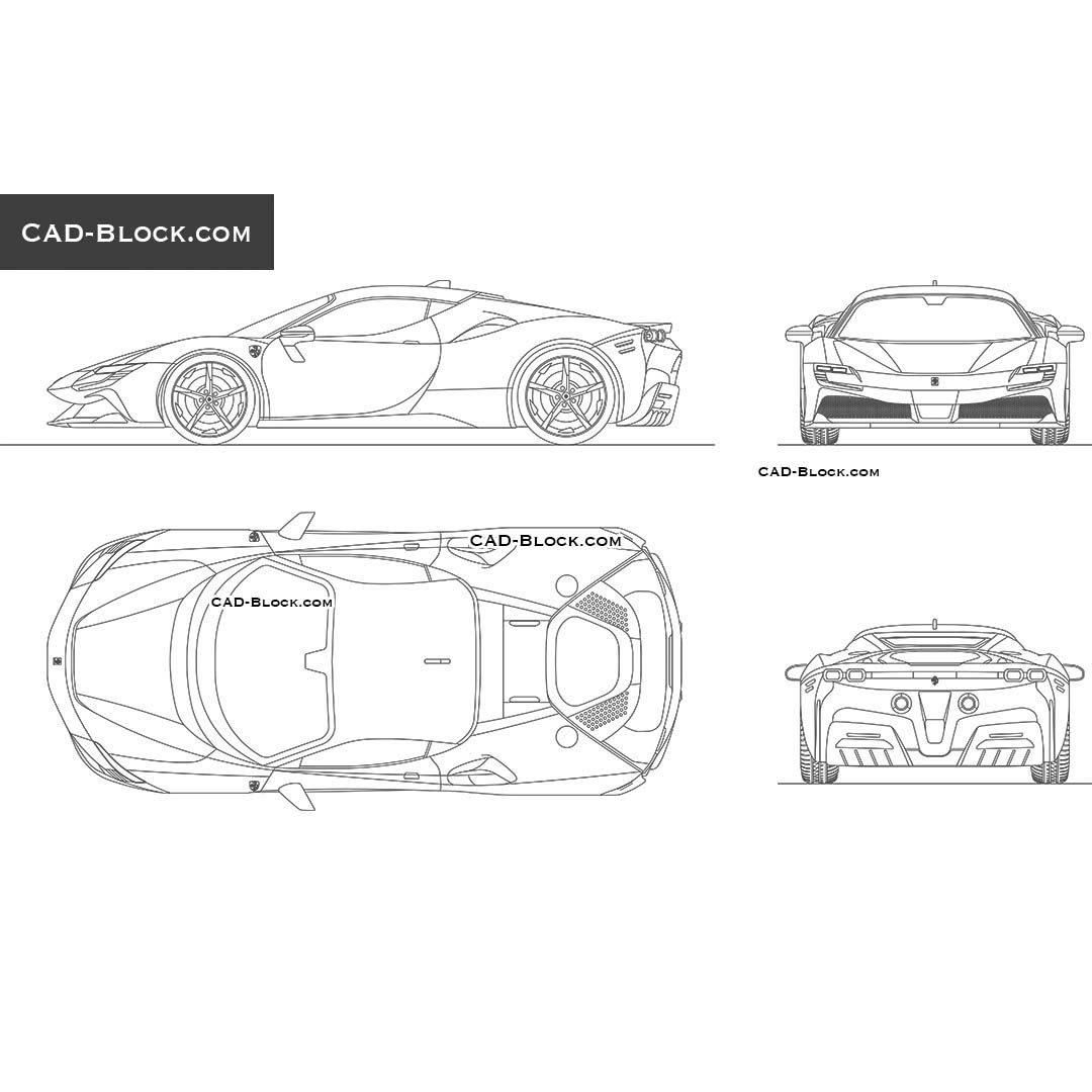 Ferrari SF90 Stradale - Vector car drawings