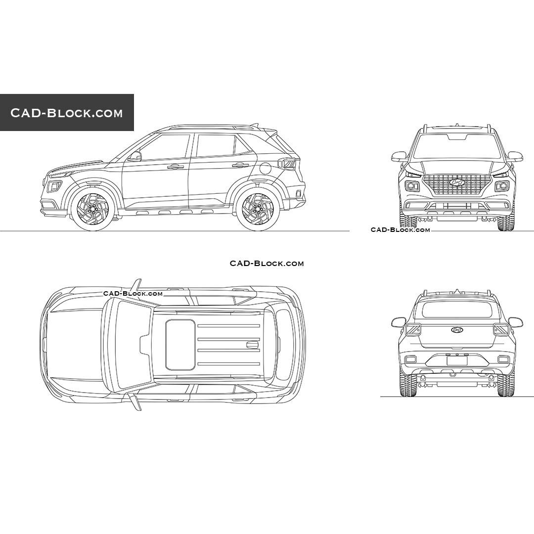 Hyundai Venue - Vector car drawings