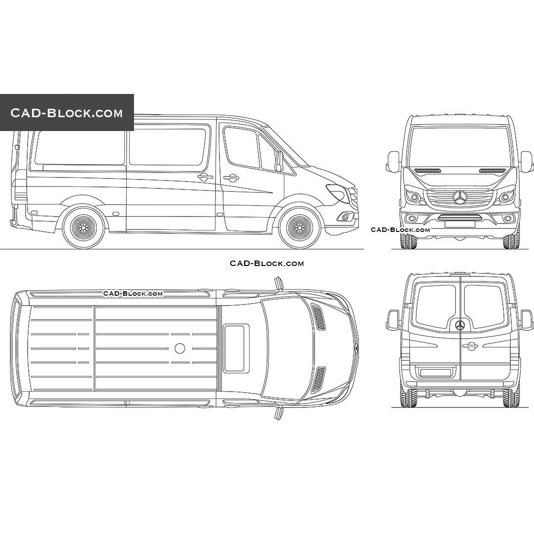 Mercedes-Benz Sprinter Kombi - Vector car drawings