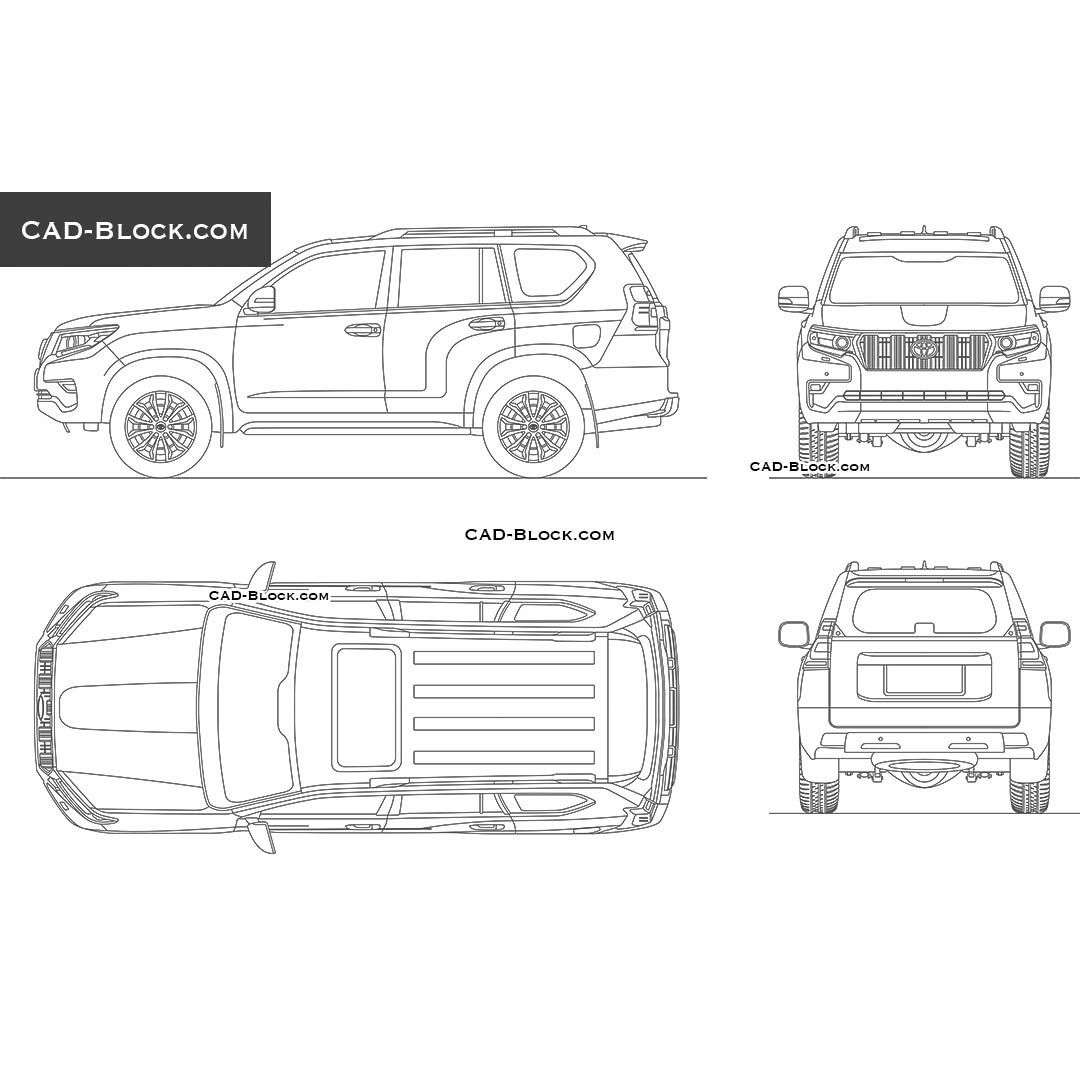 Toyota Land Cruiser Prado (2018) - Vector car drawings