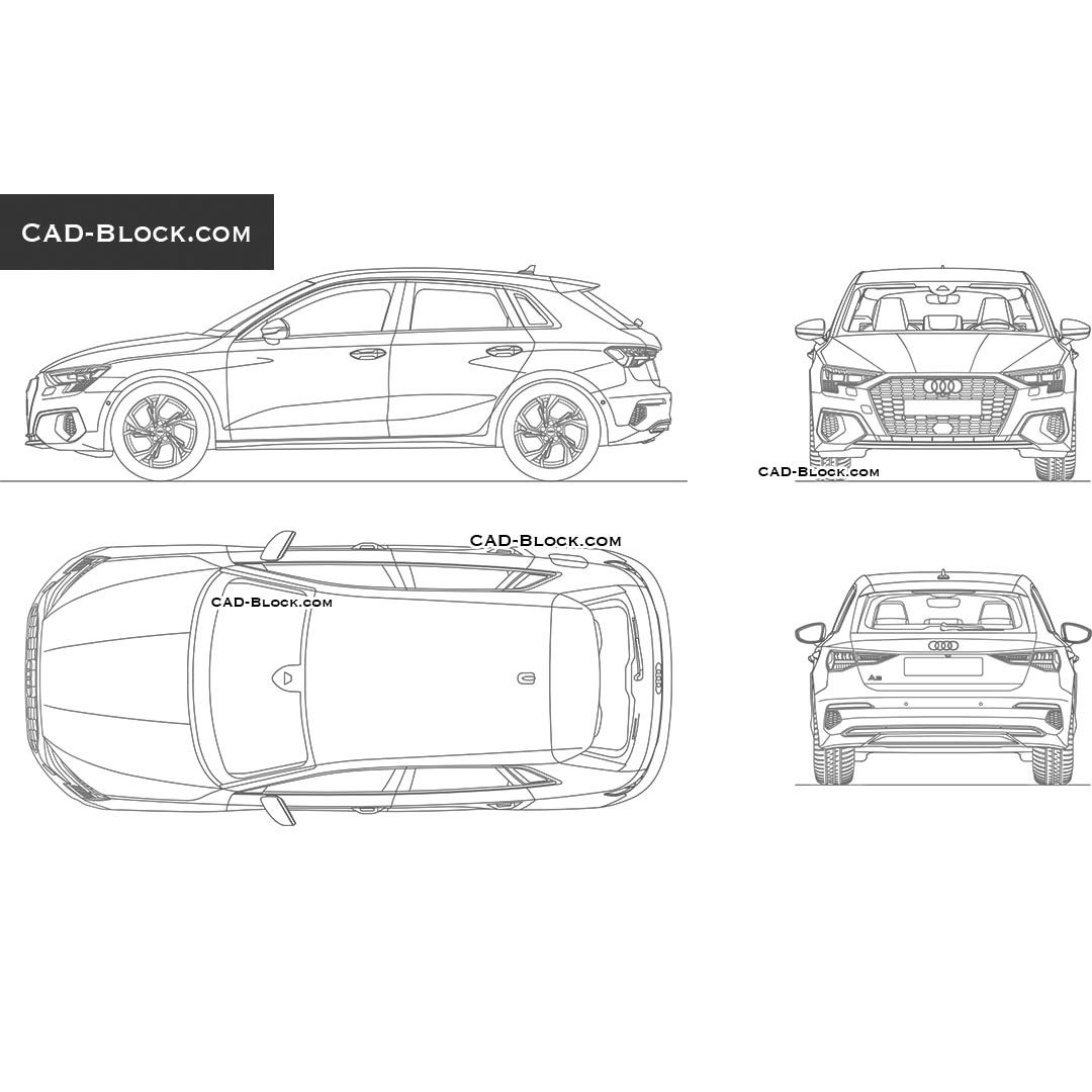 Audi A3 Sportback (2020) - Vector drawing