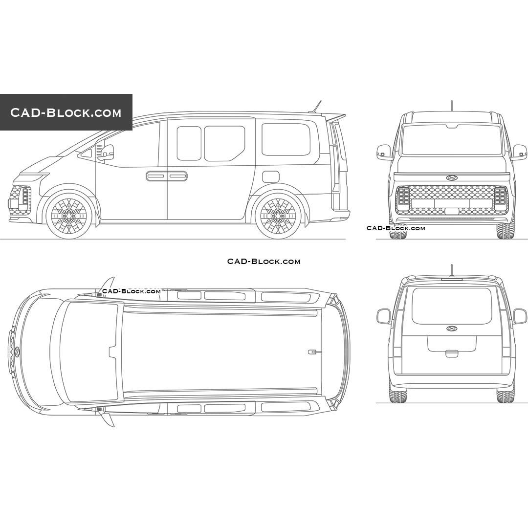 Hyundai Staria - Vector car drawings