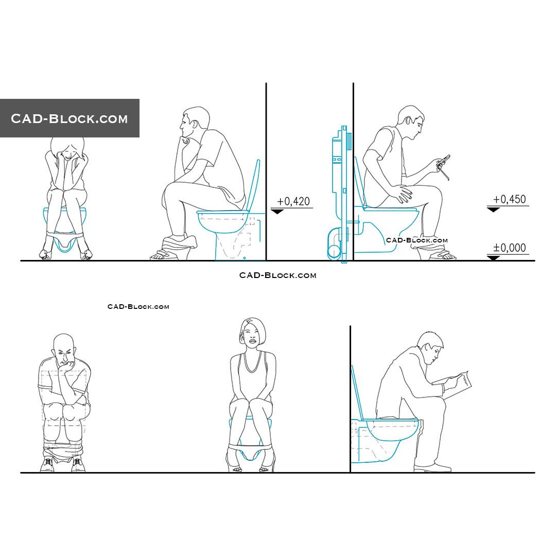 People WC - CAD Blocks, AutoCAD, DWG