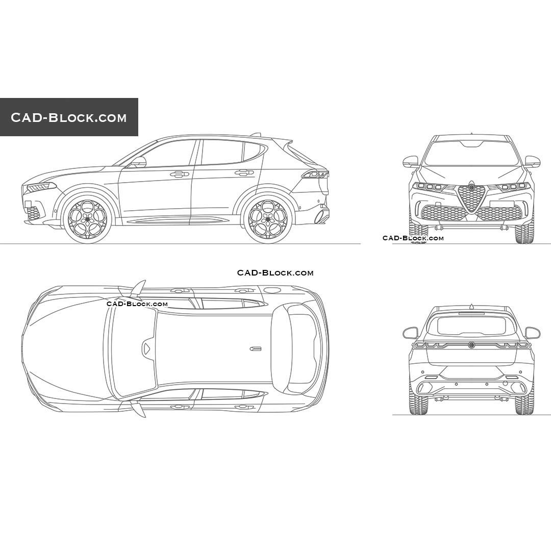 Alfa Romeo Tonale - Vector car drawings