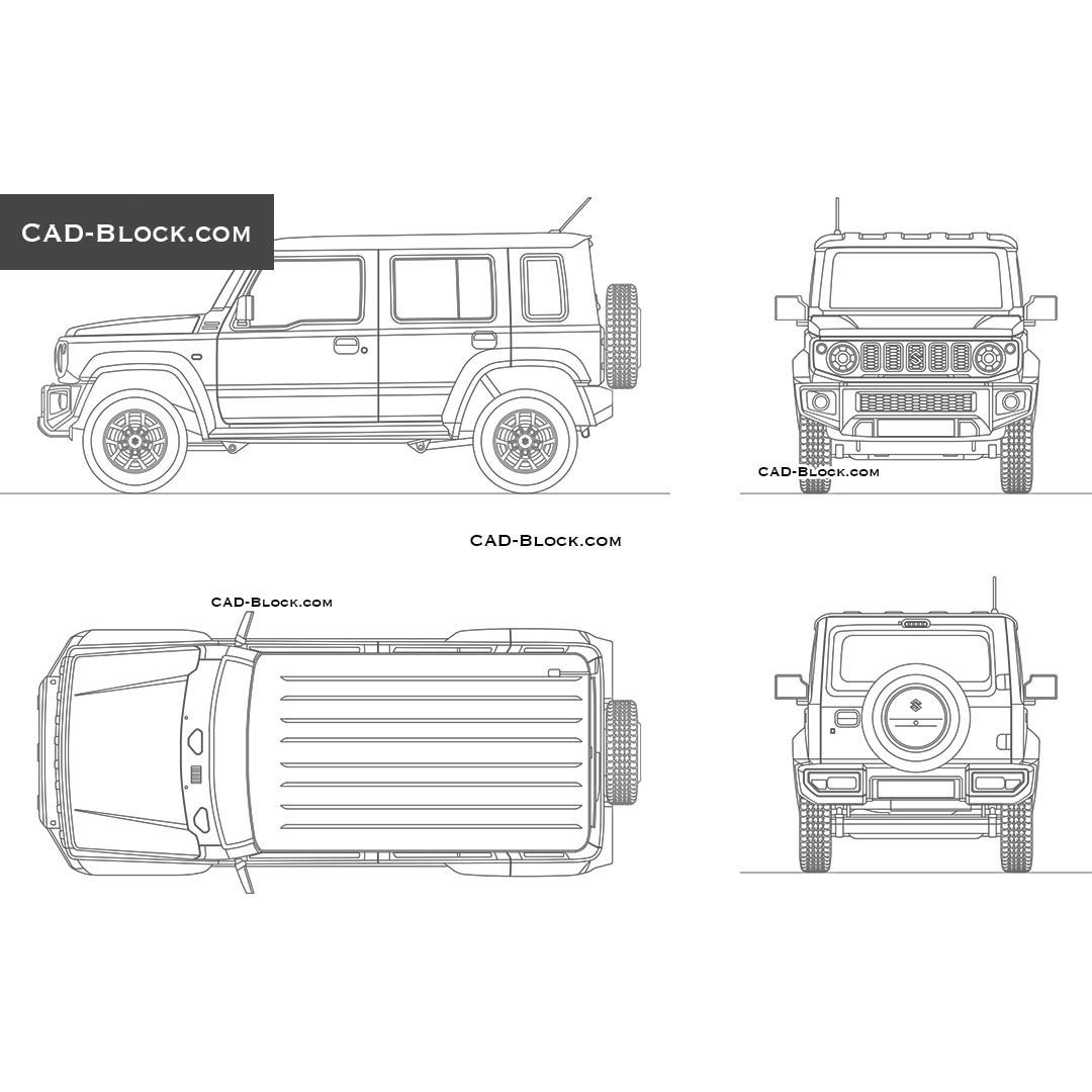 Maruti Suzuki Jimny 5-door - Vector car drawings