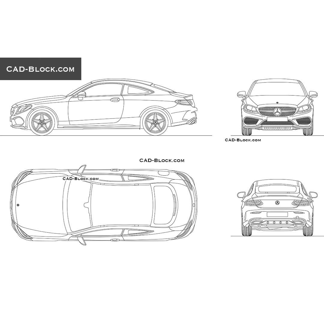 Mercedes-Benz C-Class Coupe - Vector car drawings