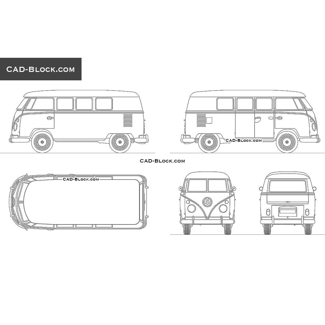 Volkswagen Type 2 Kombi - Vector drawings