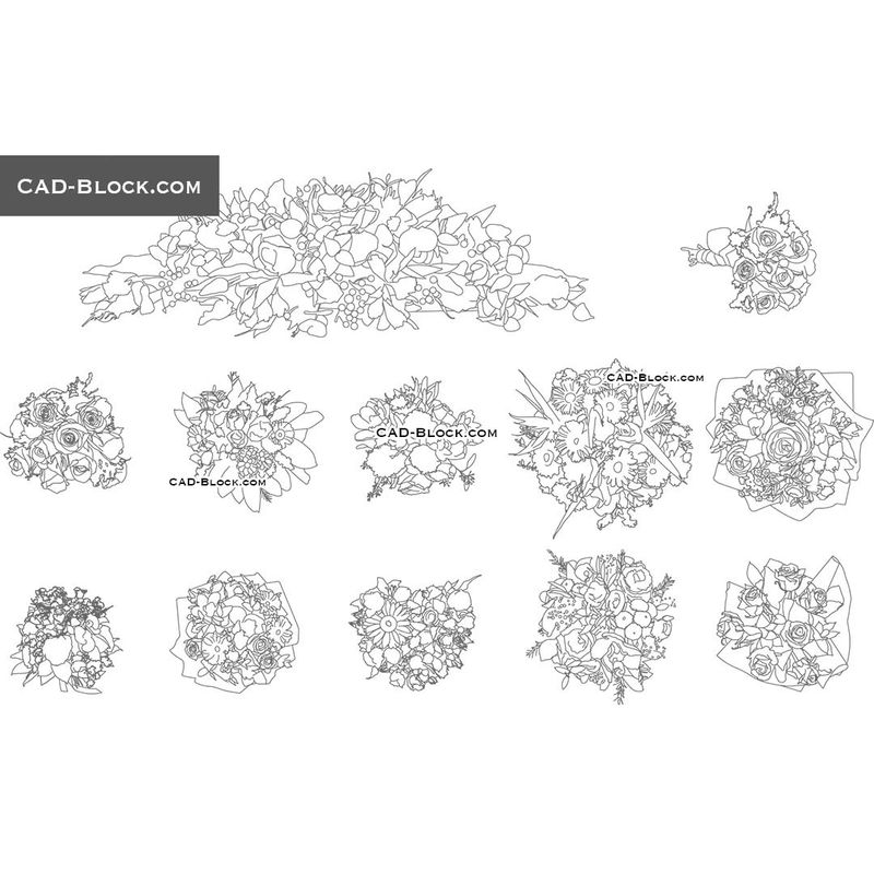 Flowers Cad Blocks For Autocad In Dwg Format Free Cad Plan