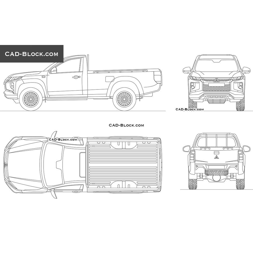 Mitsubishi L200 Regular Cab - Vector car drawings