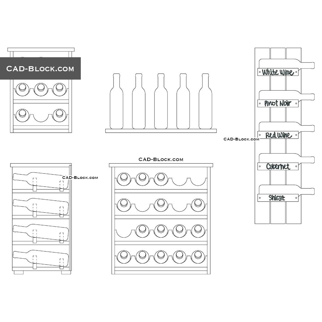 Wine Rack - CAD Blocks, AutoCAD, DWG