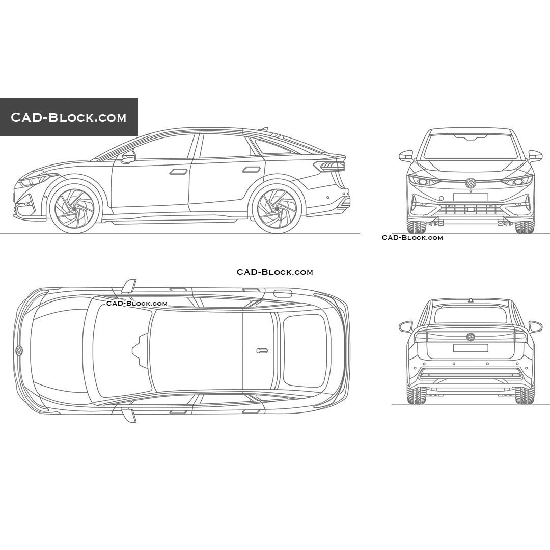 Volkswagen ID7 - Vector car drawings