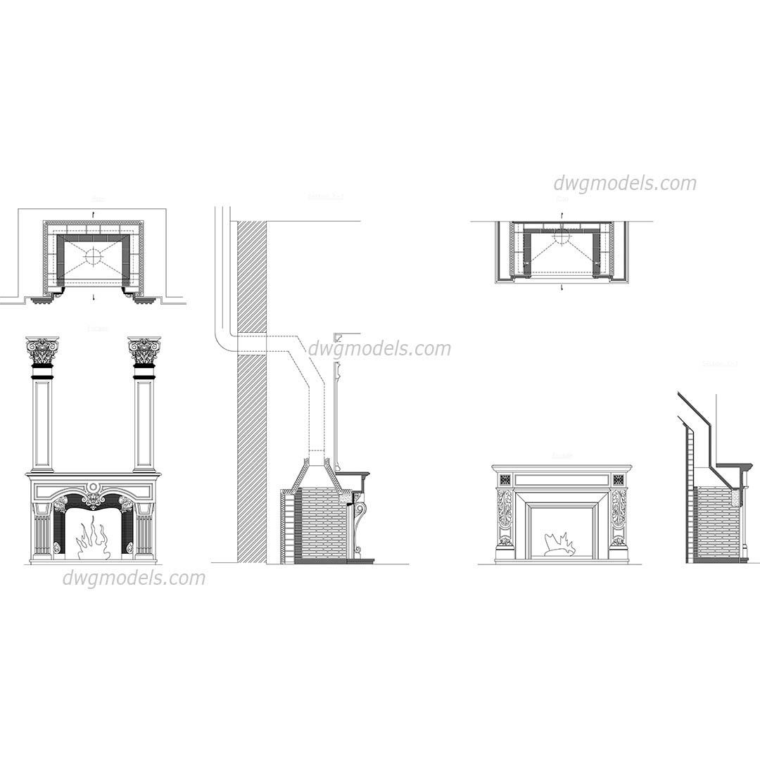 Fireplaces - DWG File (AutoCAD)