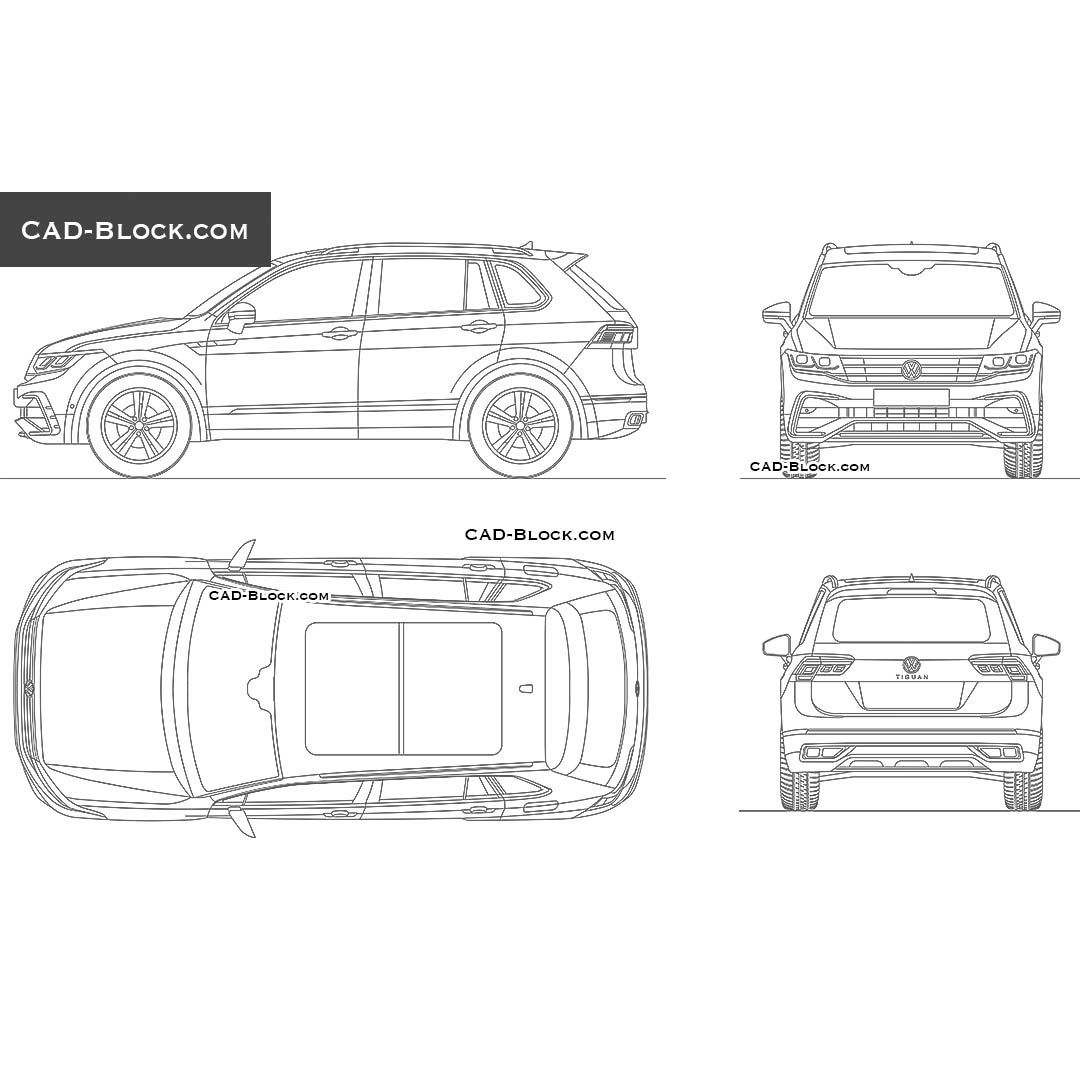 Volkswagen Tiguan (2020) - Vector car drawings