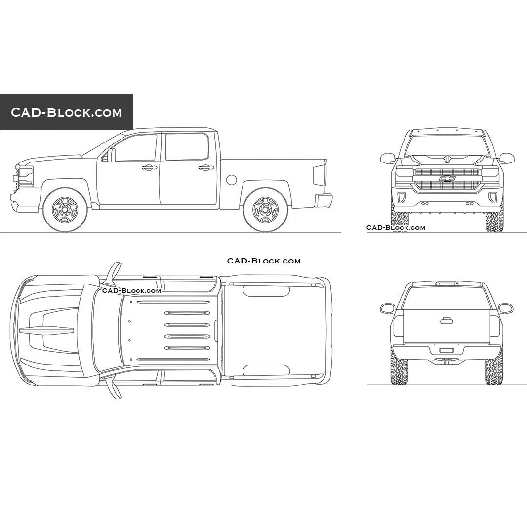 Chevrolet Silverado (2017) - Vector car drawings
