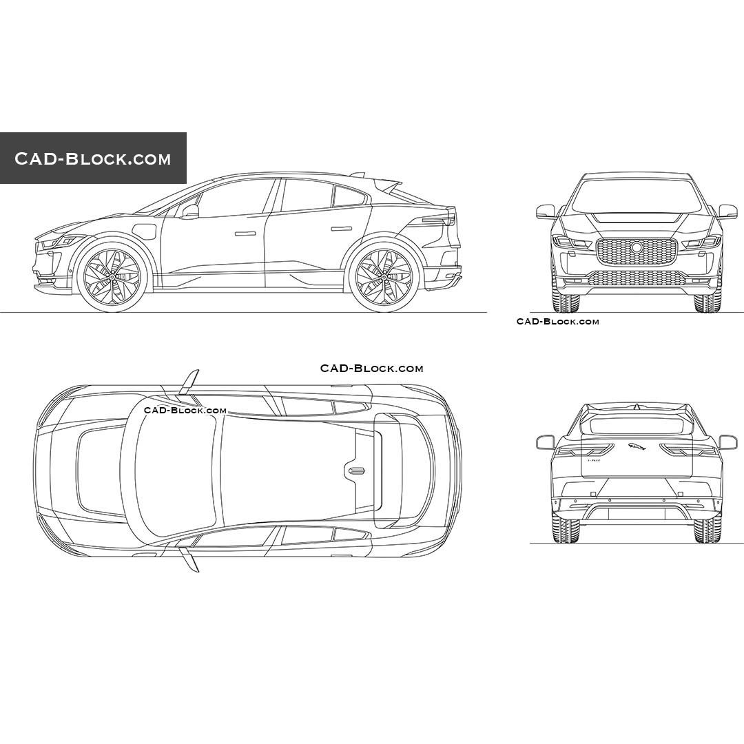 Jaguar I-Pace - Vector car drawings