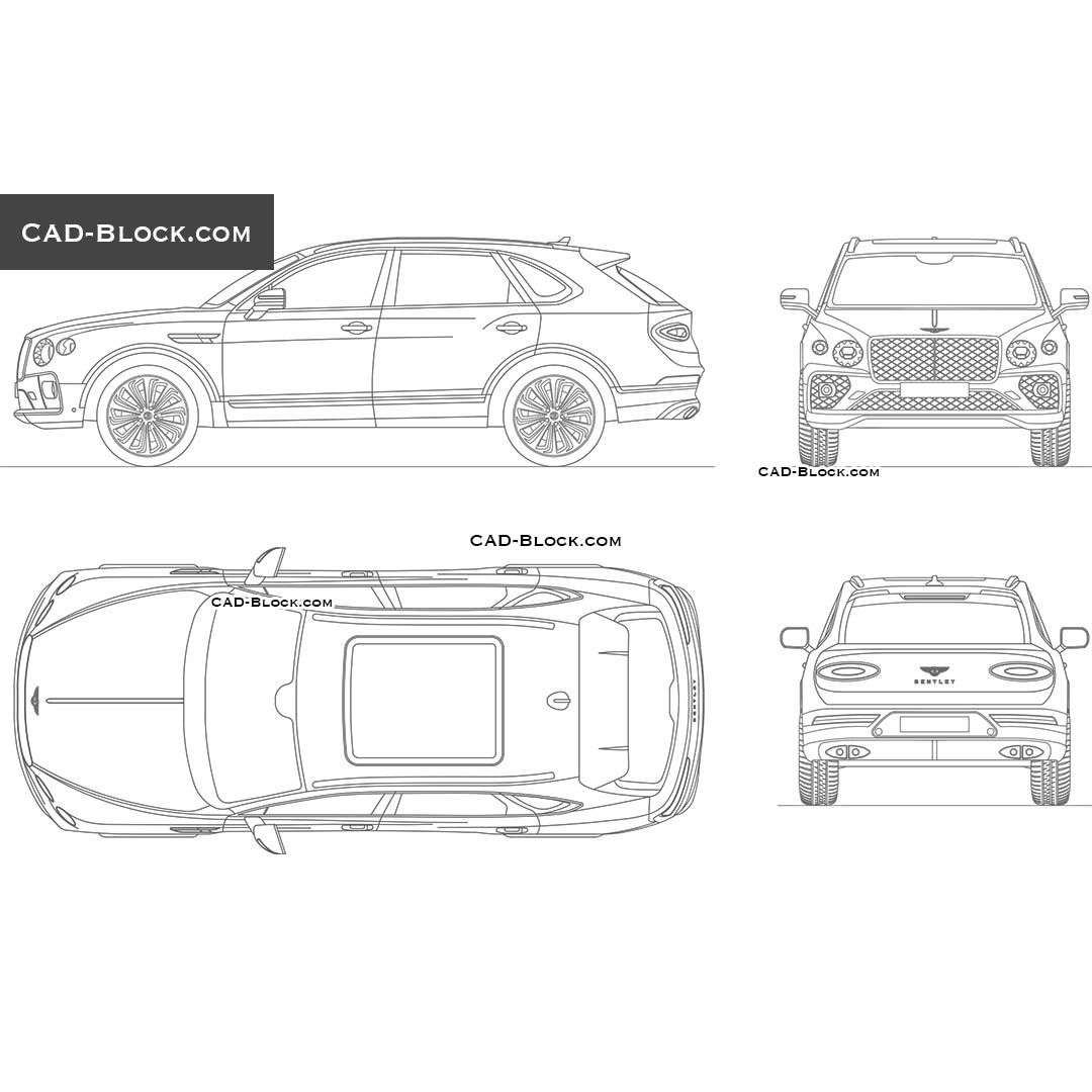 Bentley Bentayga Hybrid (2021) - Vector car drawing