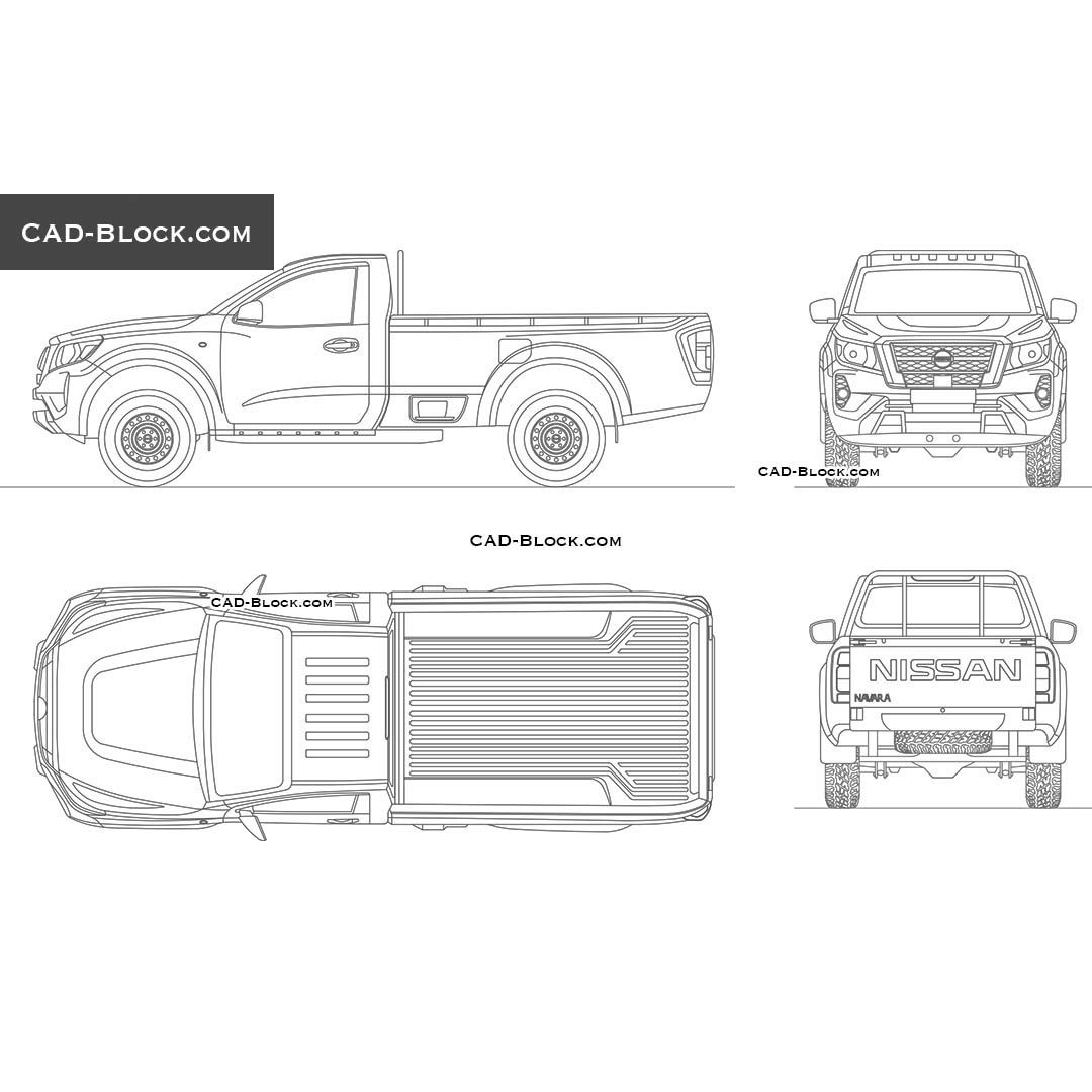 Nissan Navara Single Cab - Vector car drawings
