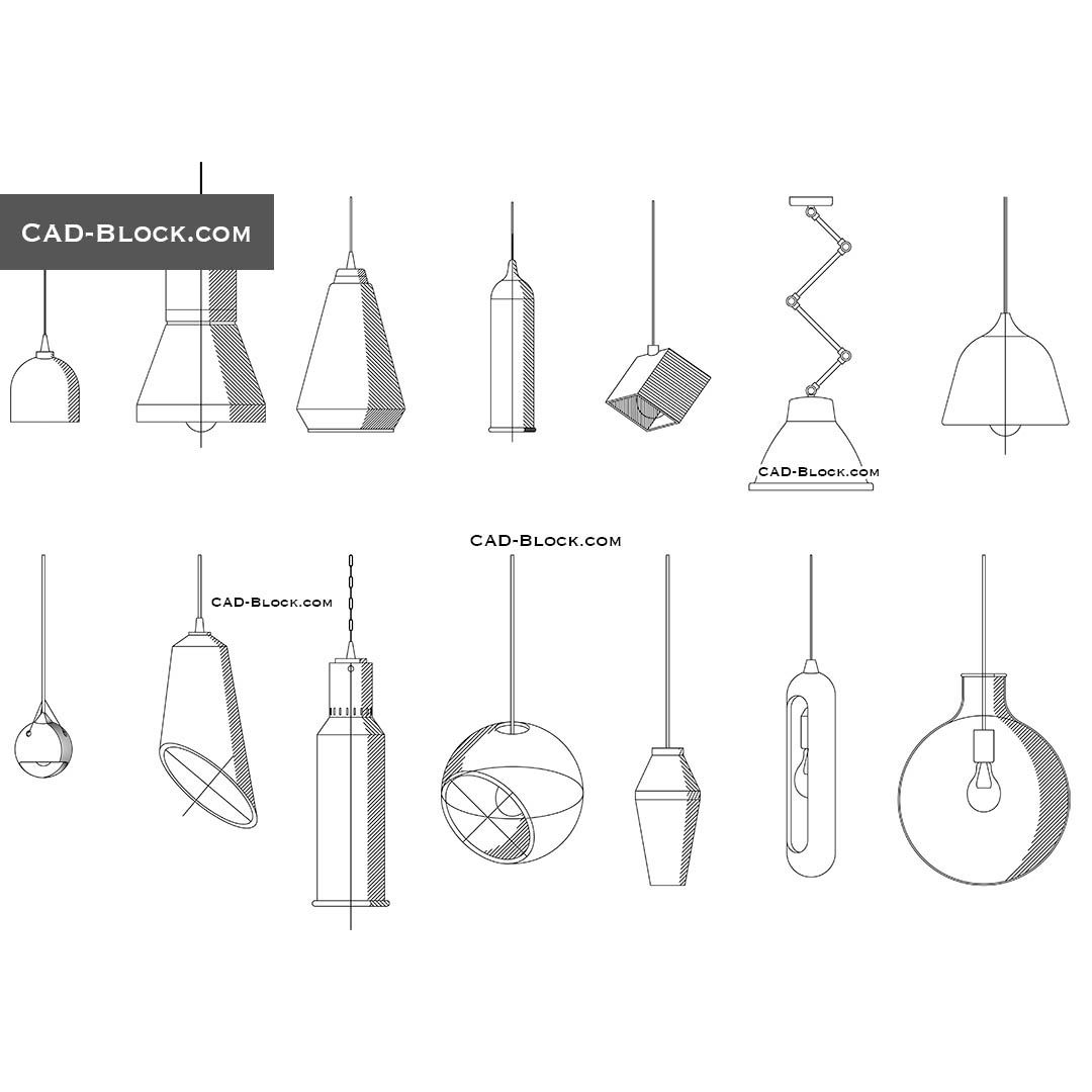 Pendant Light - CAD Blocks, AutoCAD, DWG