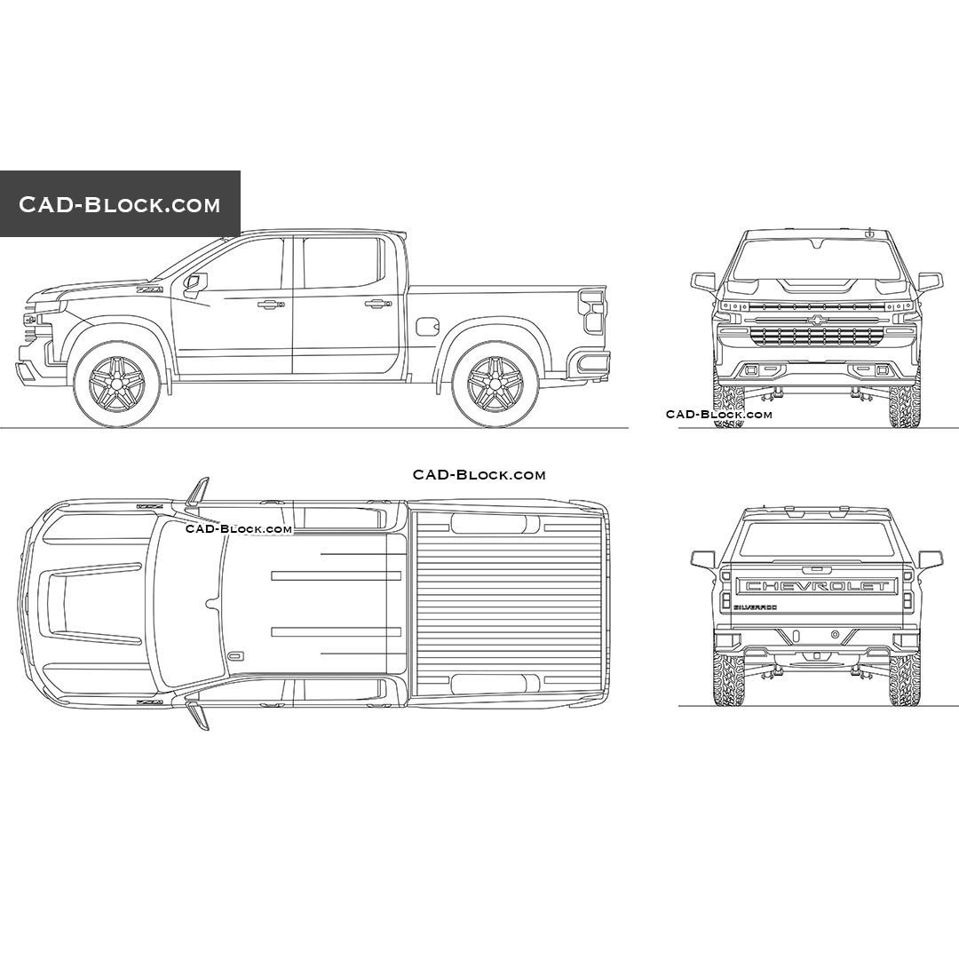 Chevrolet Silverado Z71 (2019) - Vector car drawings