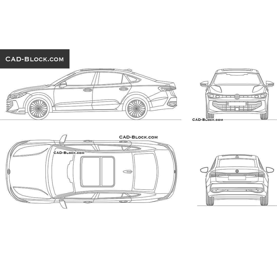 Volkswagen Passat Pro (2025) Vector drawings