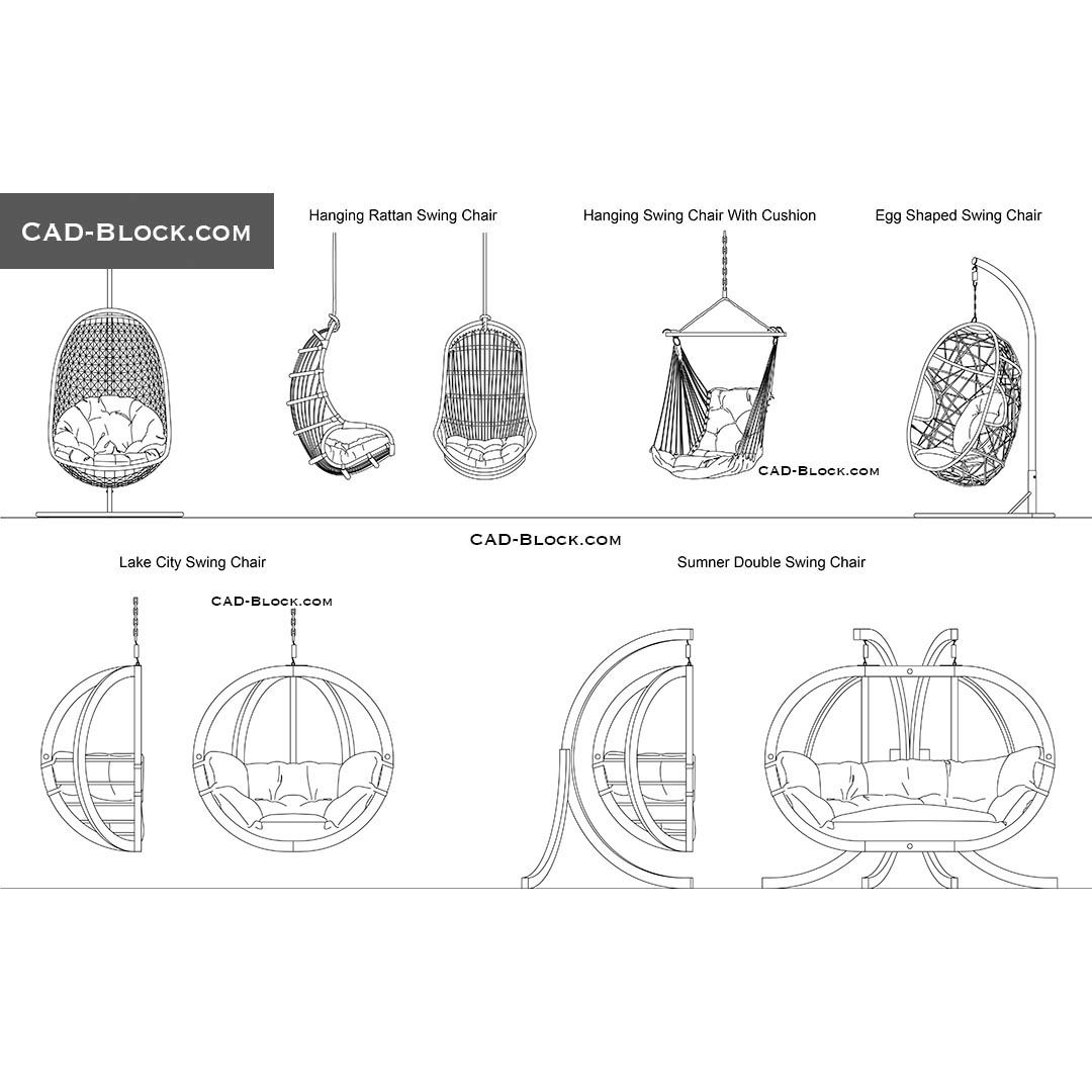 Swing Chairs - CAD Blocks, AutoCAD, DWG