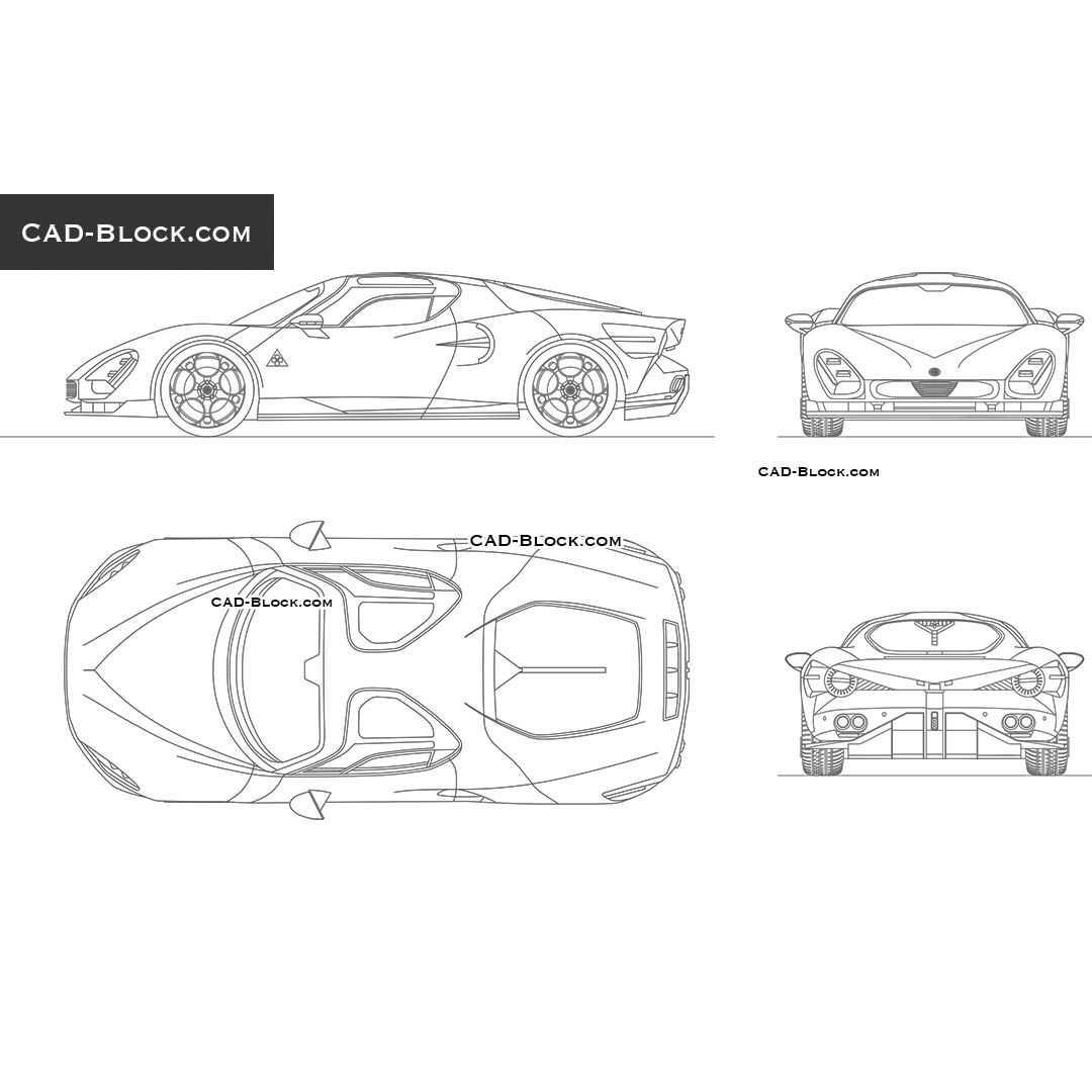 Alfa Romeo 33 Stradale - car drawing