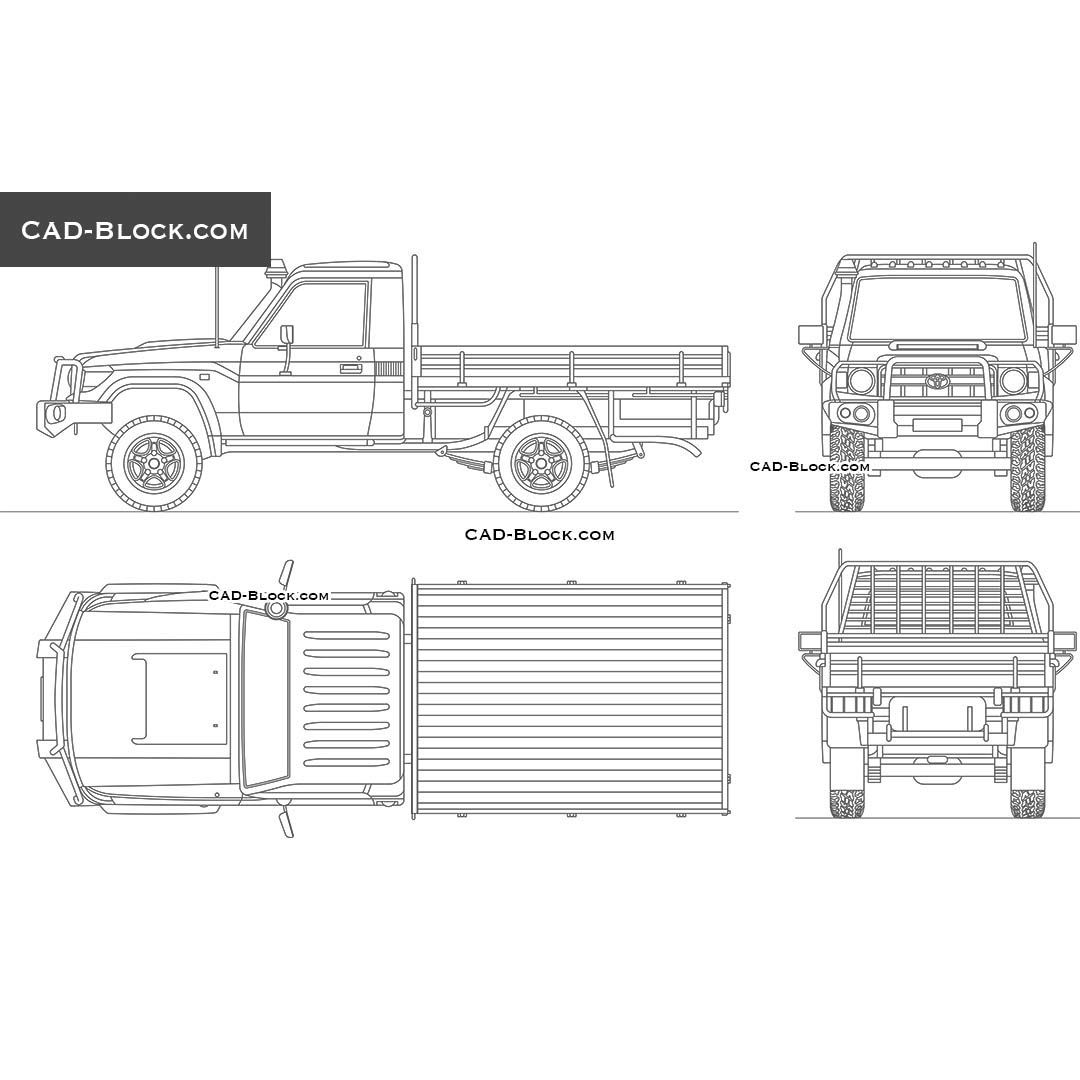 Toyota Land Cruiser (J70) - Vector car drawings