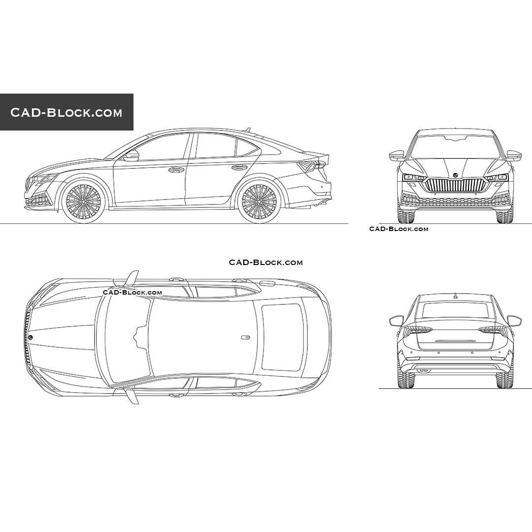 Skoda Octavia - Vector car drawings