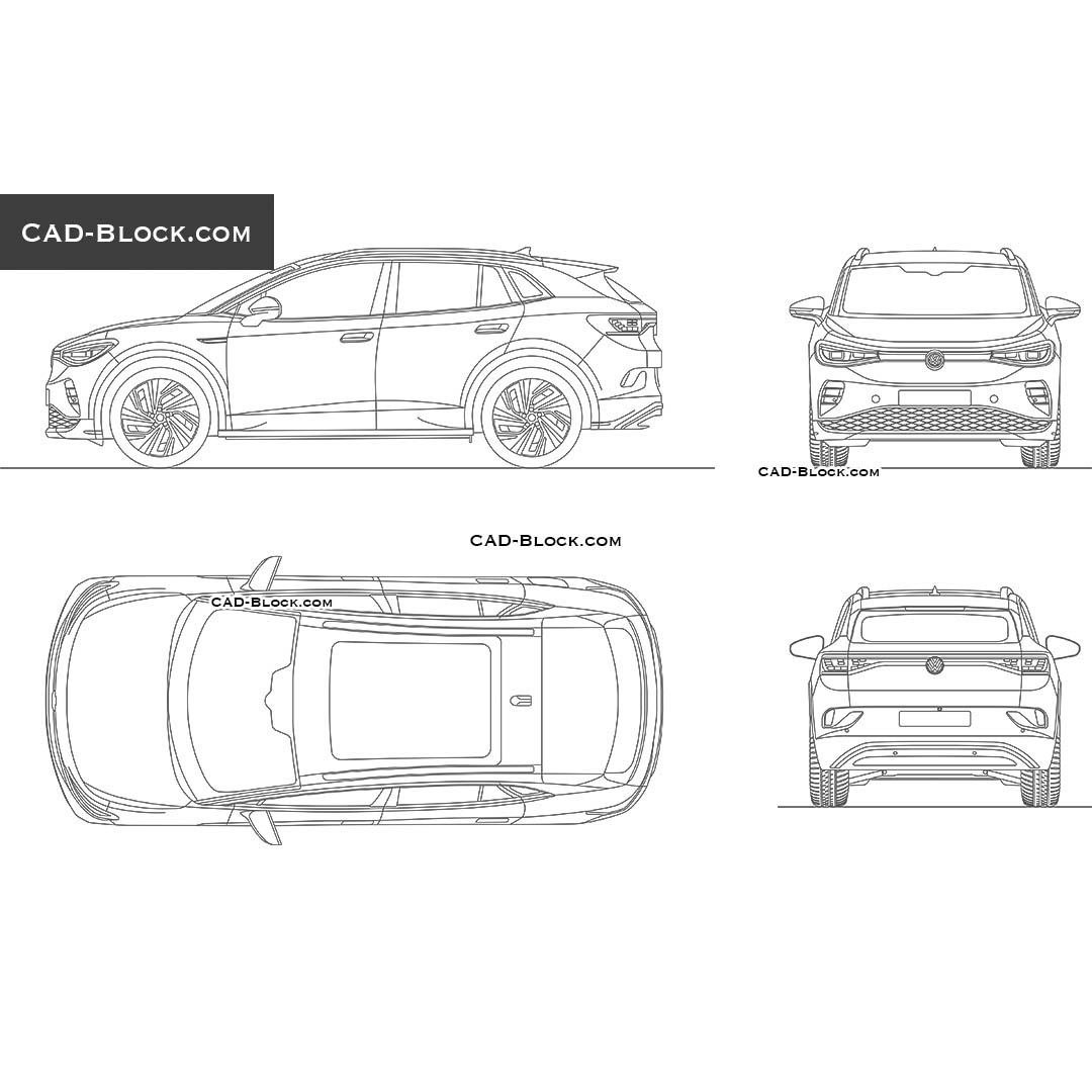 Volkswagen ID4 - Vector car drawings