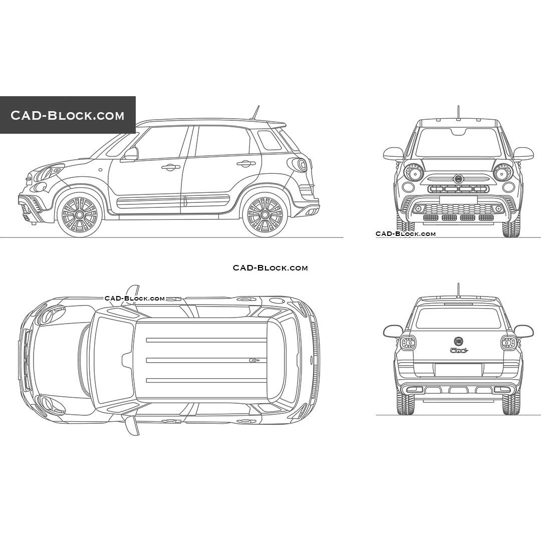 Fiat 500L Cross - Vector car drawings