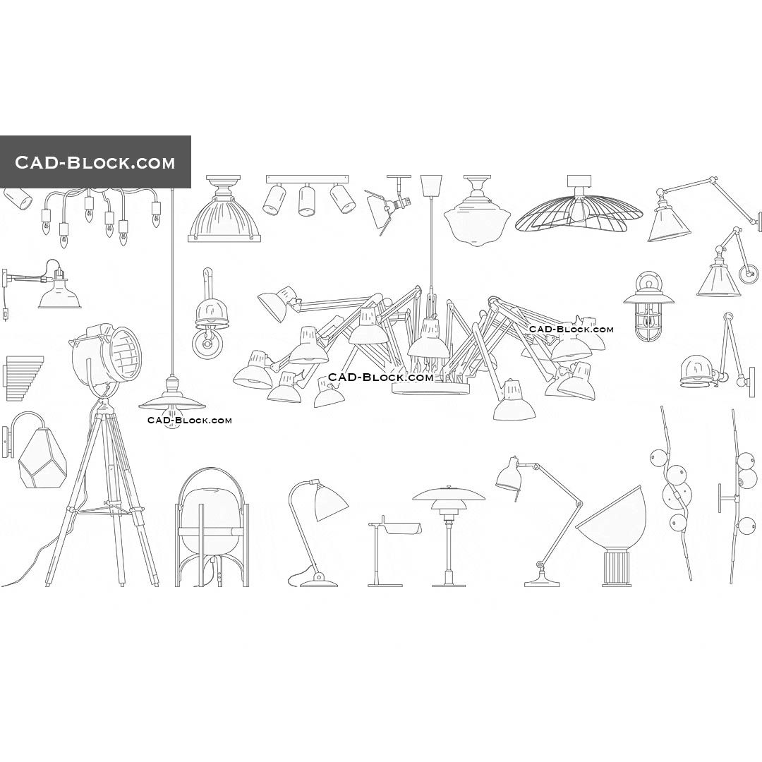 Lighting Collection - CAD Blocks, AutoCAD, DWG