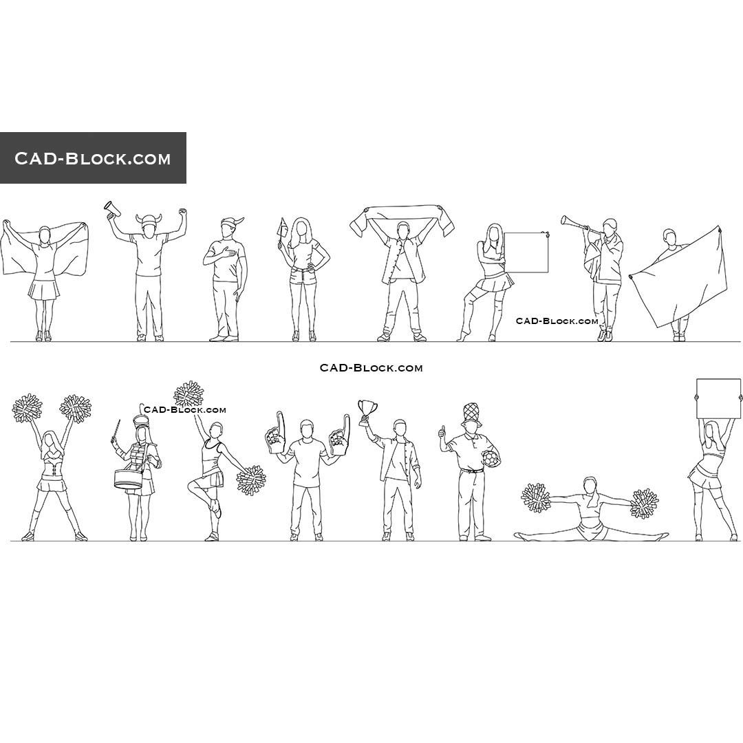 People Fans - CAD Blocks, AutoCAD, DWG