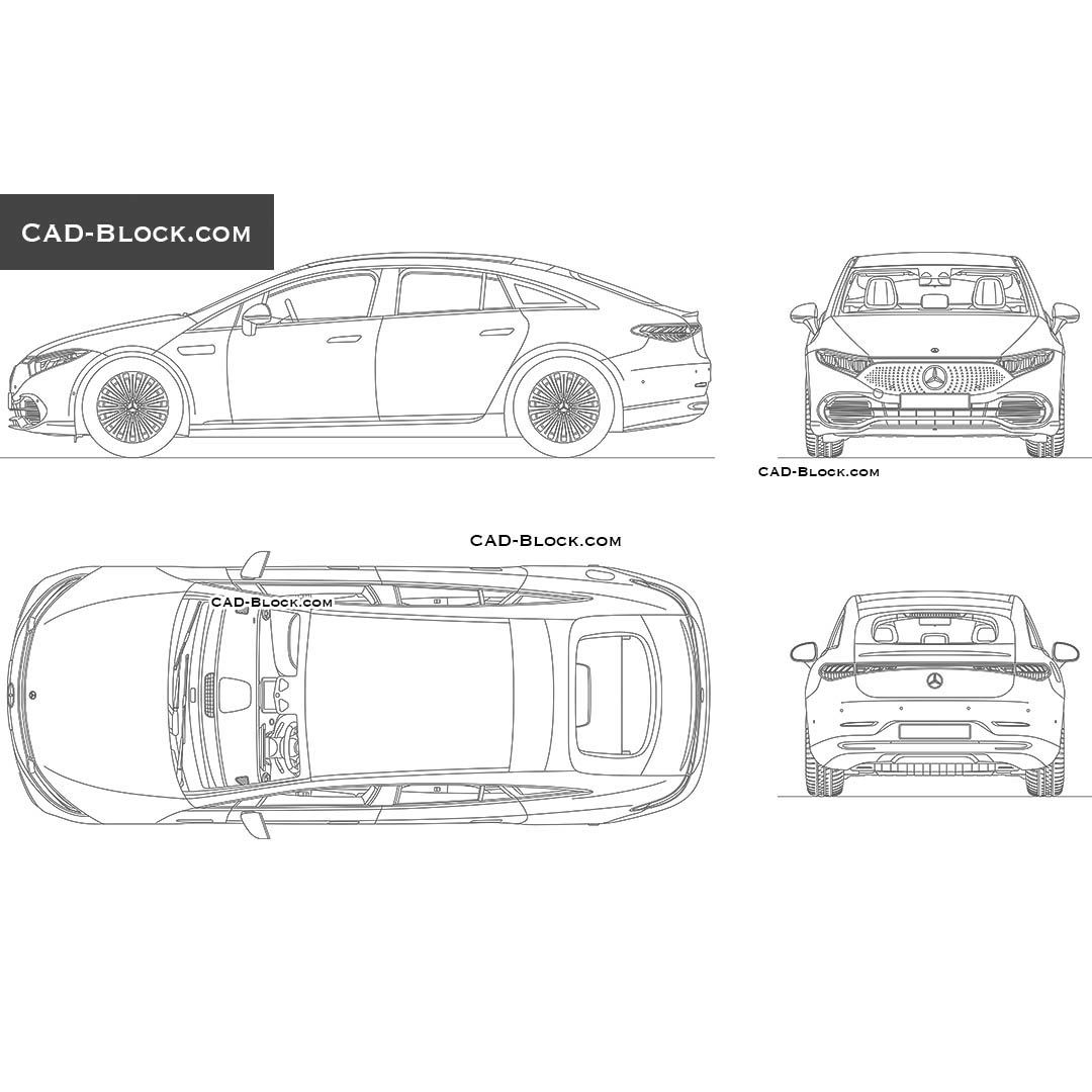 Mercedes-Benz EQS - Vector car drawings