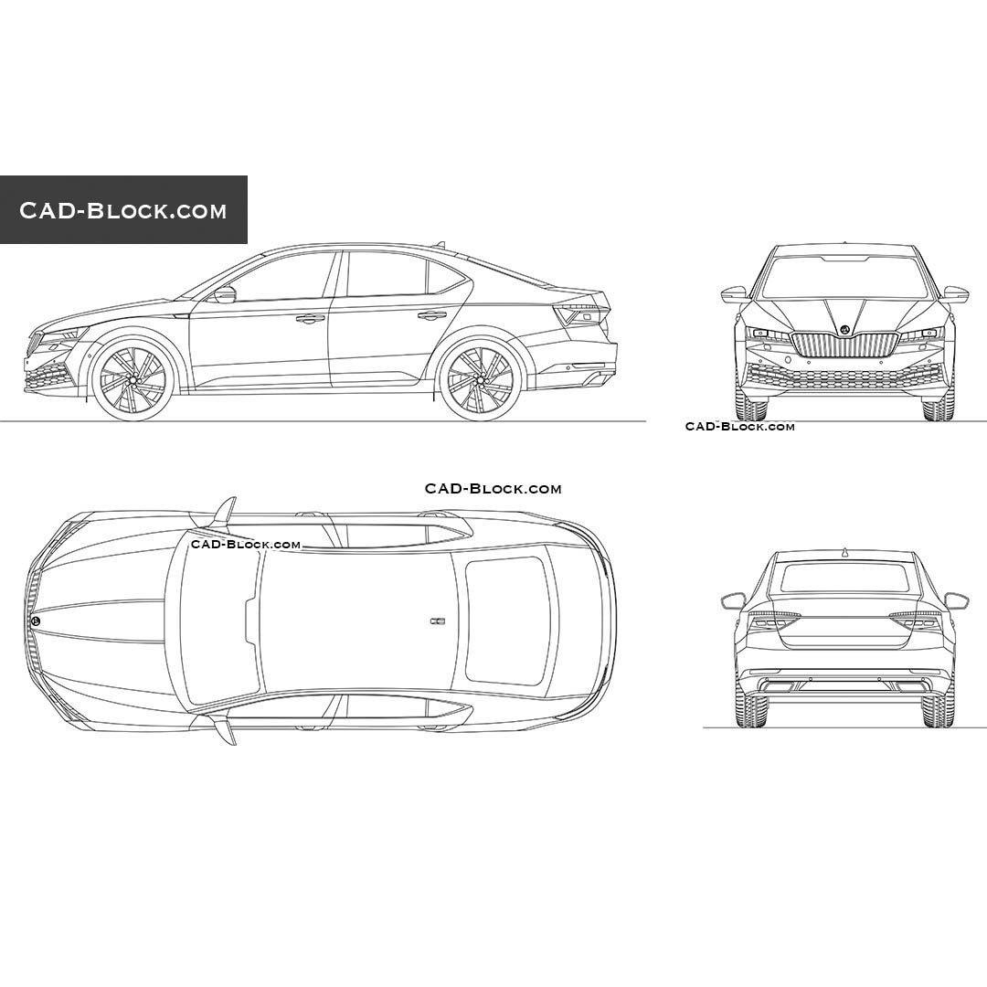 Skoda Superb - Vector car drawings