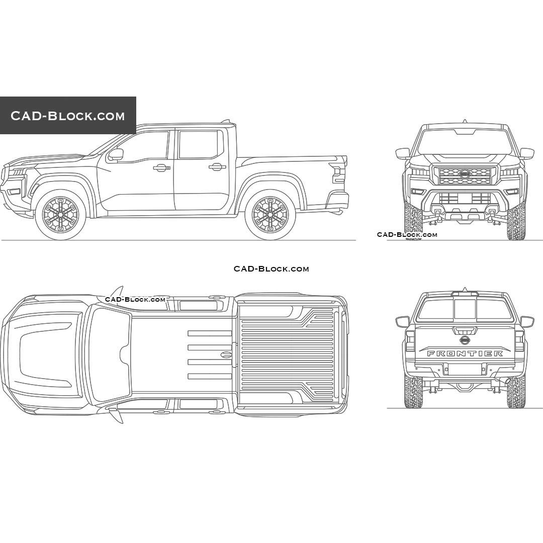 Nissan Frontier (2021) - Vector car drawings