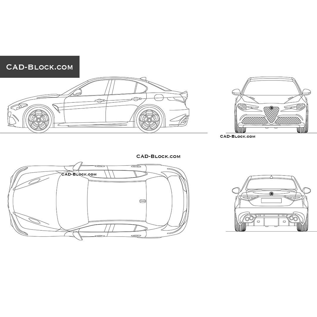 Alfa Romeo Giulia Quadrifoglio - Vector car drawings
