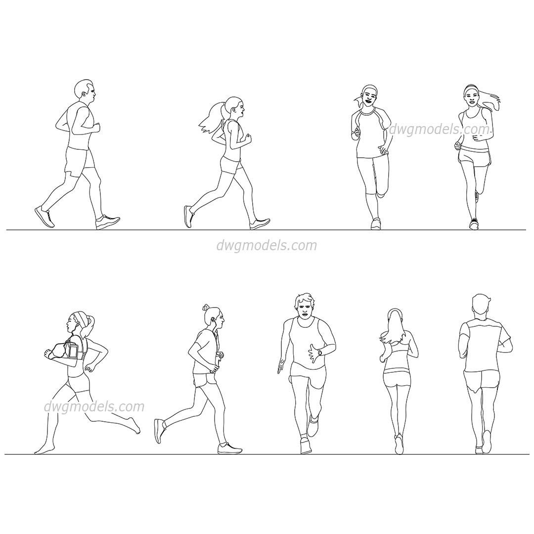 Running People - DWG File (AutoCAD)