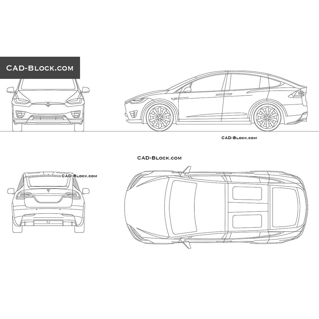 Tesla Model X - Vector car drawings