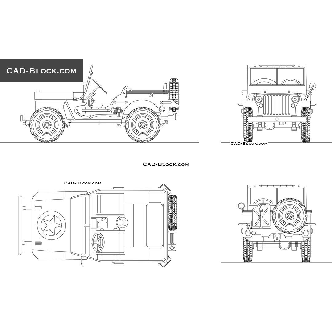 Jeep Willys - Vector car drawings
