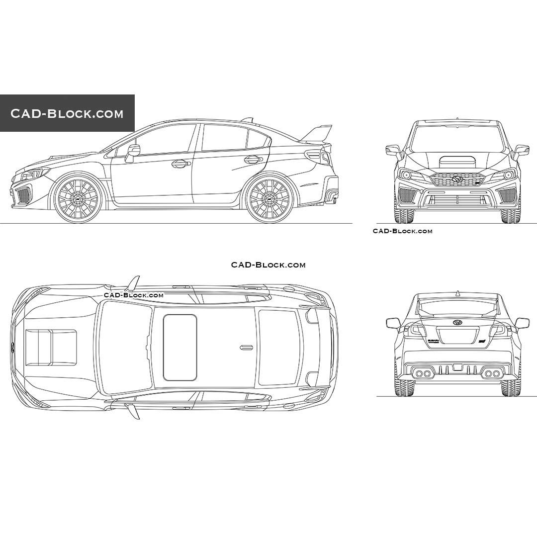 Subaru WRX STi (2019) - Vector car drawings