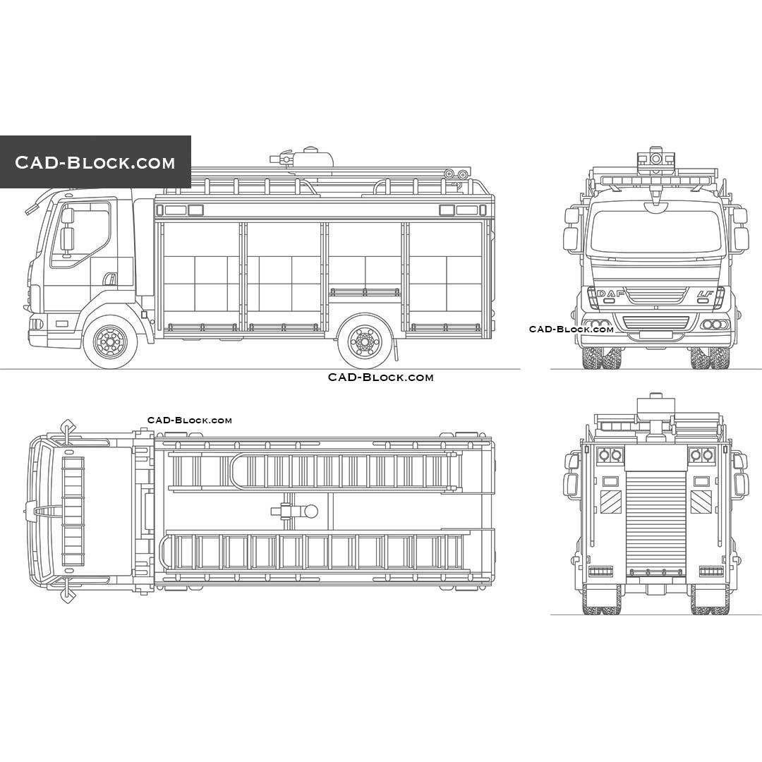 DAF LF Fire Truck - Vector drawings