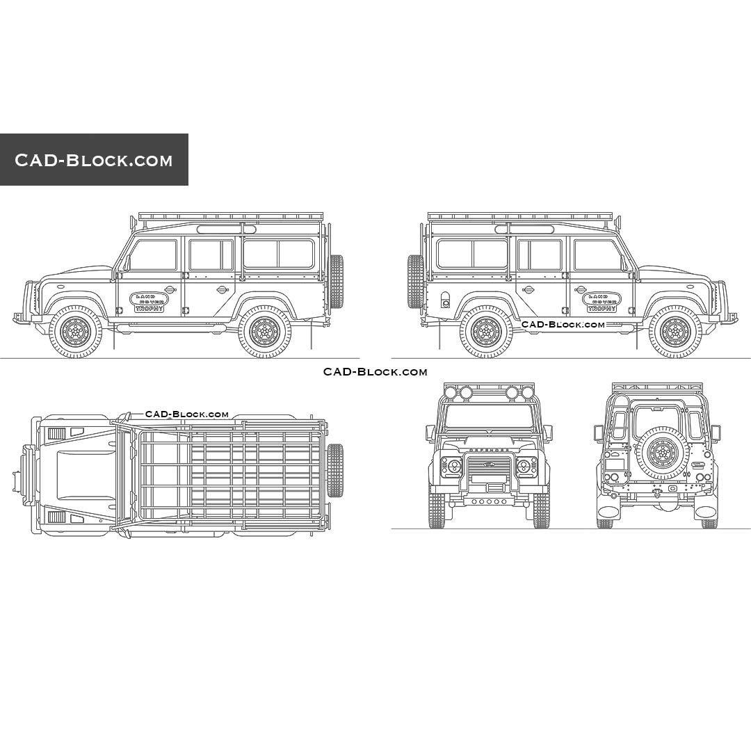 Land Rover Defender Works V8 Trophy - Vector car drawings