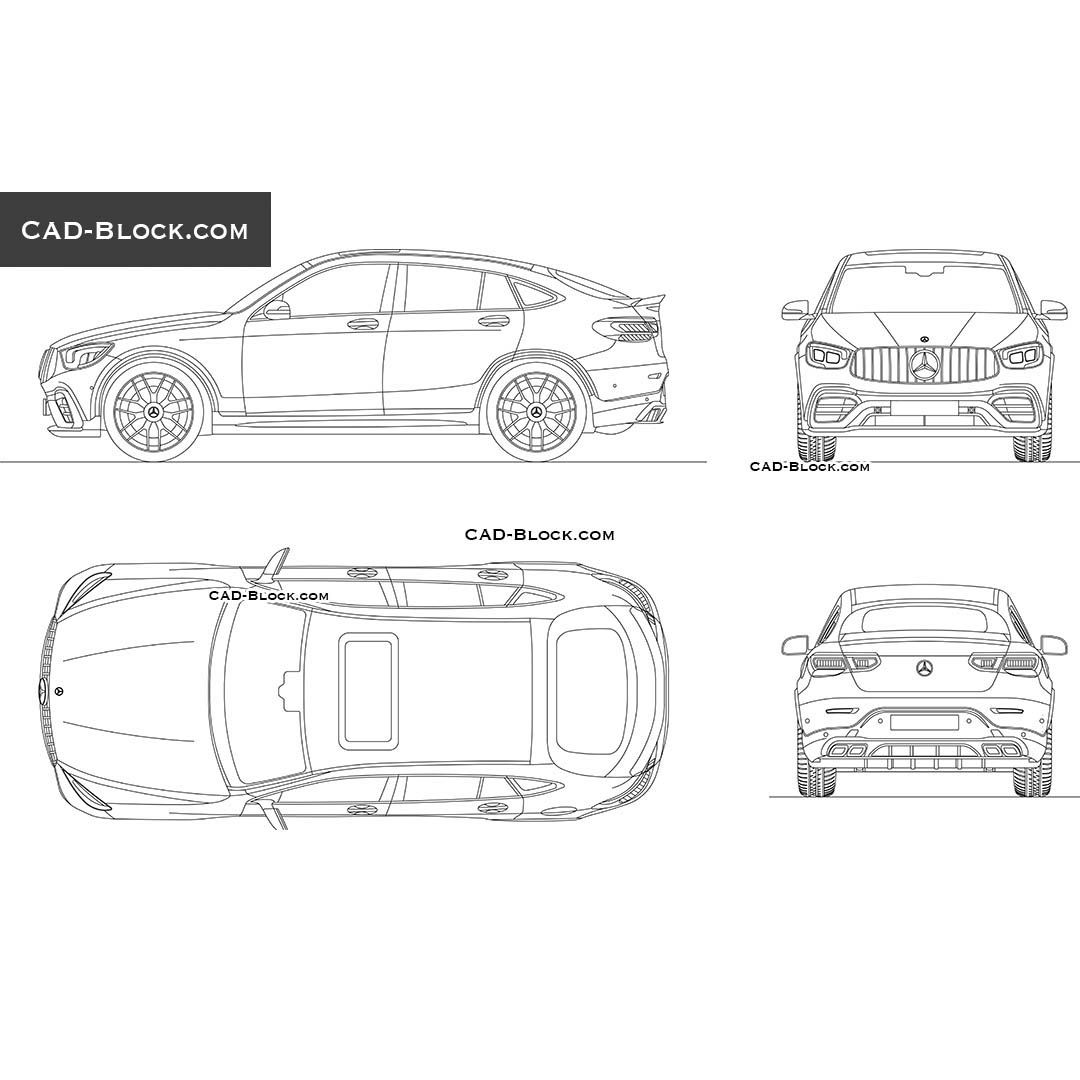 Mercedes-Benz GLC 63 AMG Coupe - Vector car drawings