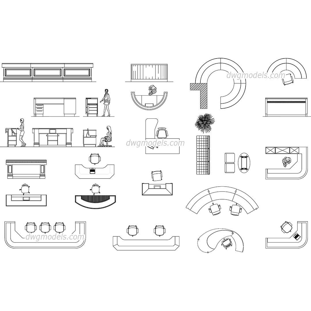 Reception Furniture - DWG File (AutoCAD)